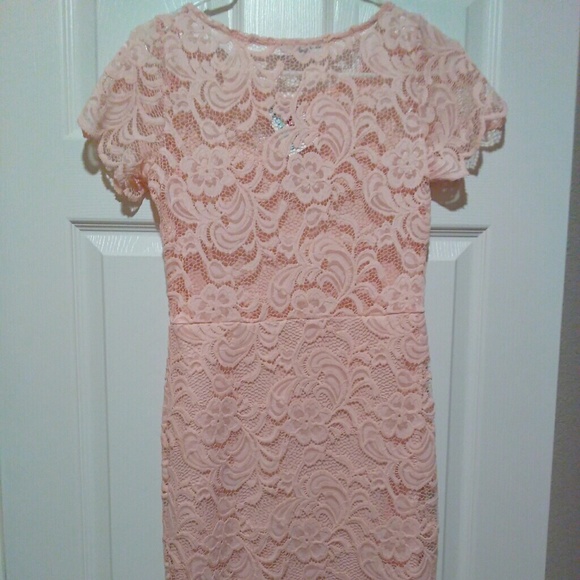 Dresses | Light Pink Lace Dress | Poshmark